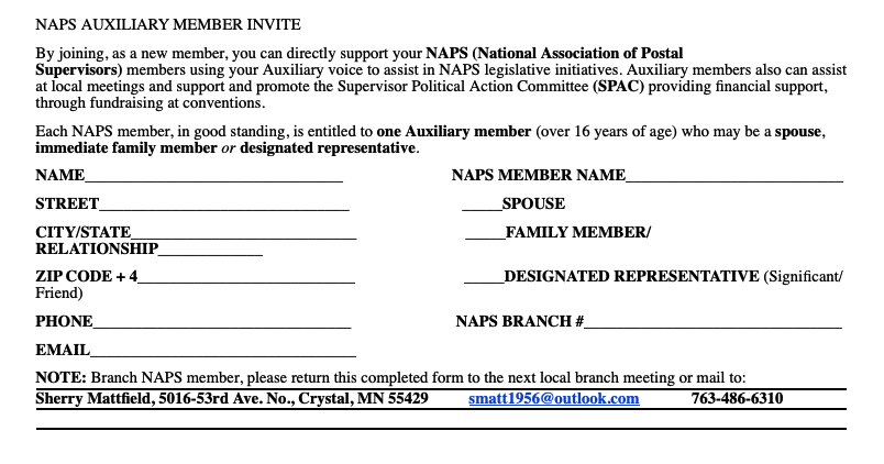 Branch 16 Auxiliary Newsletter Article – National Association of Postal ...